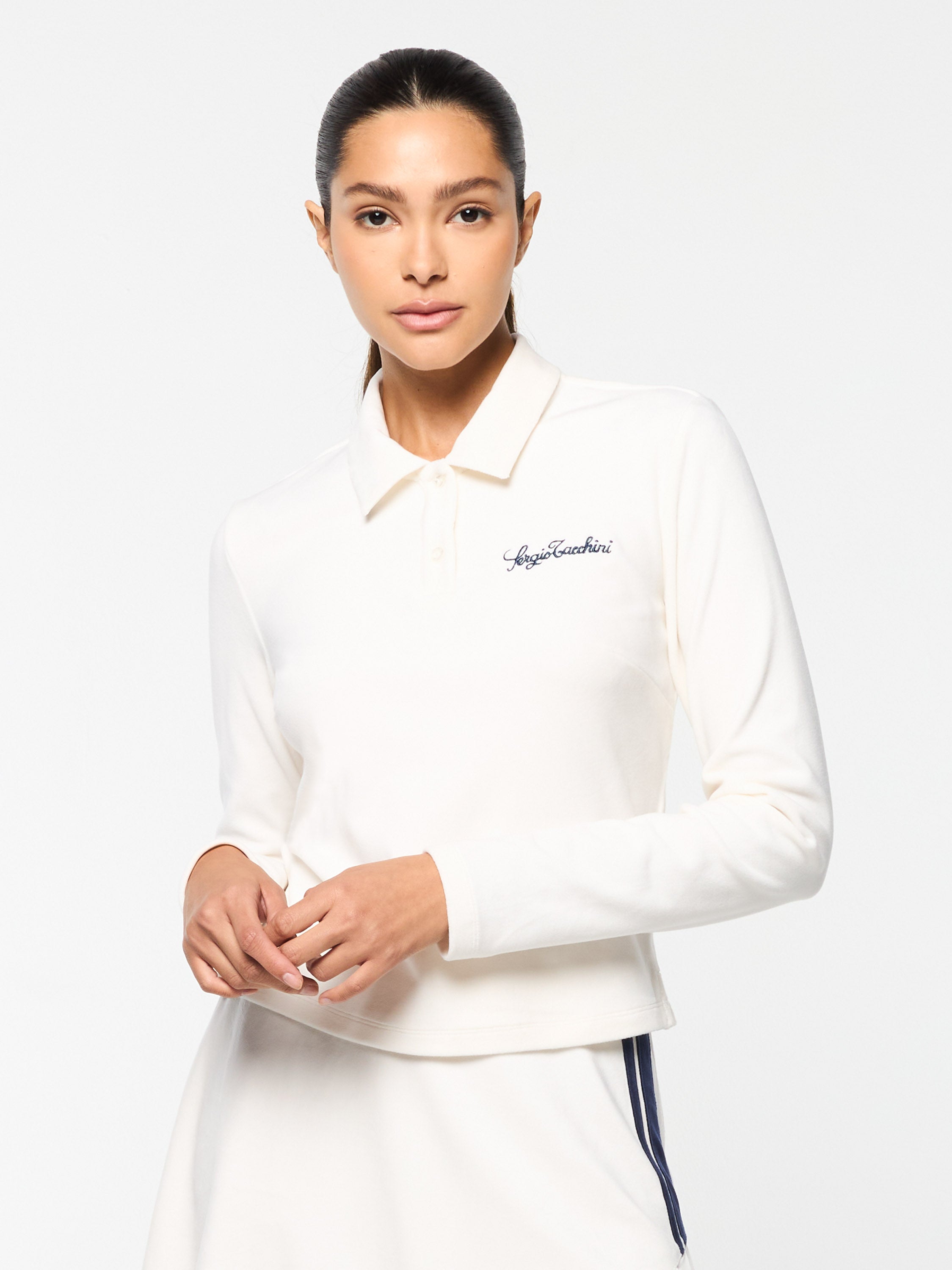Veneto Velour Long Sleeve Polo- Gardenia – Sergio Tacchini Europe