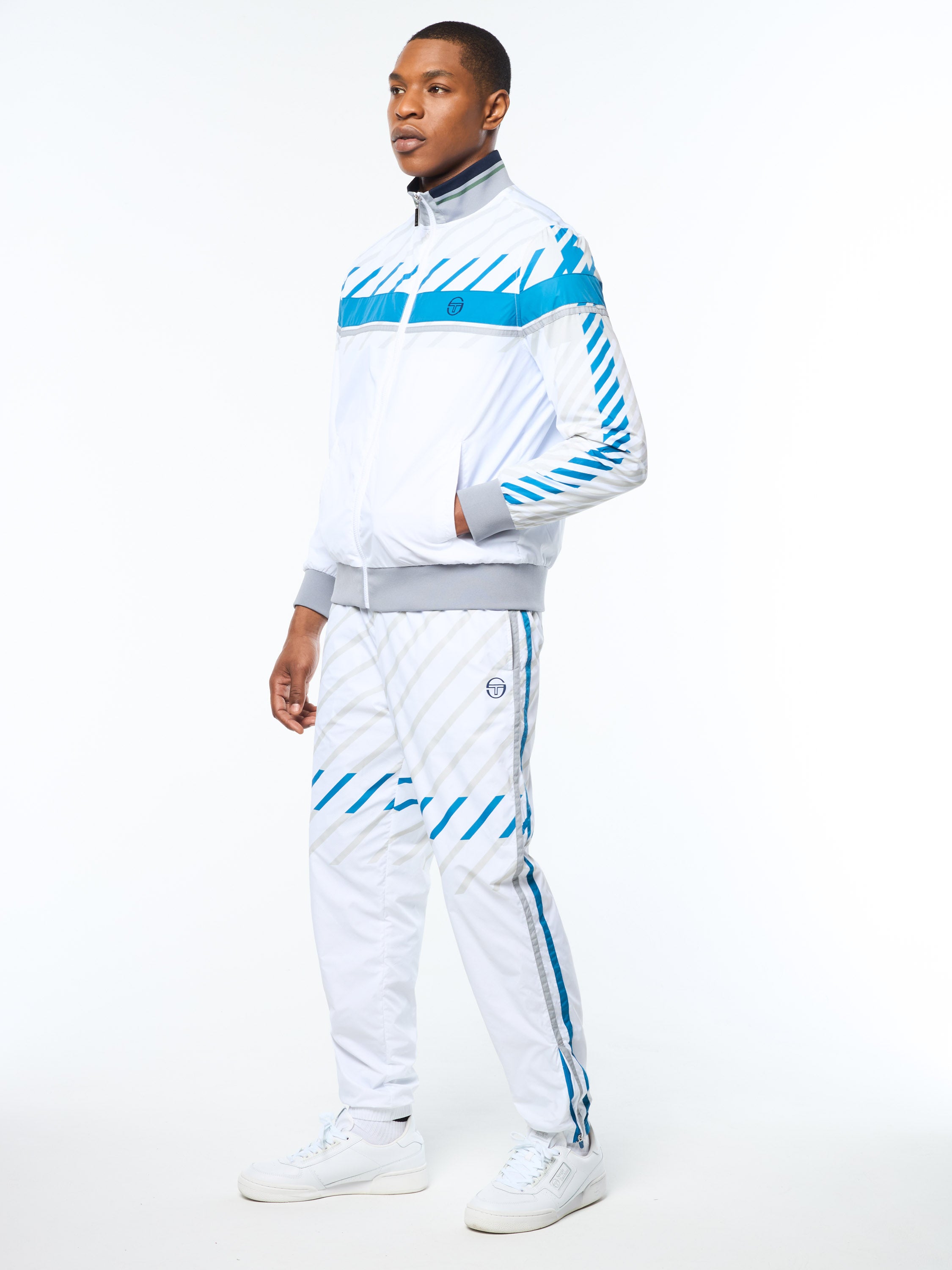 Quadretto Track Jacket- Brilliant White – Sergio Tacchini Europe