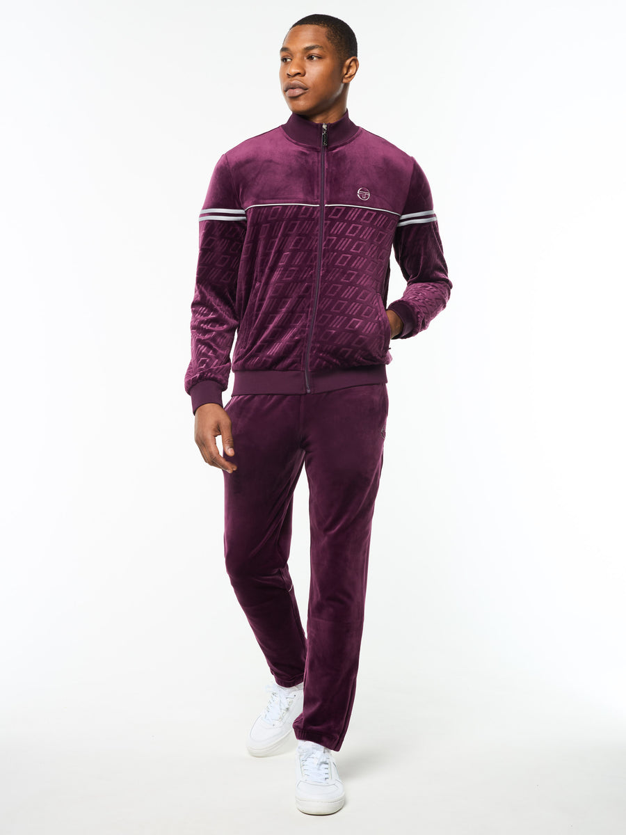 Bandiera Debossed Velour Track Jacket- Potent Purple – Sergio Tacchini ...